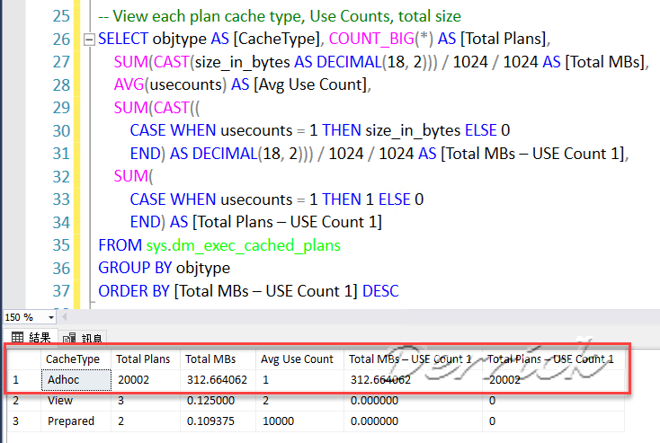 德瑞克SQL Server 學習筆記 SQL Server Plan Cache Pollution Hard Coded SQL